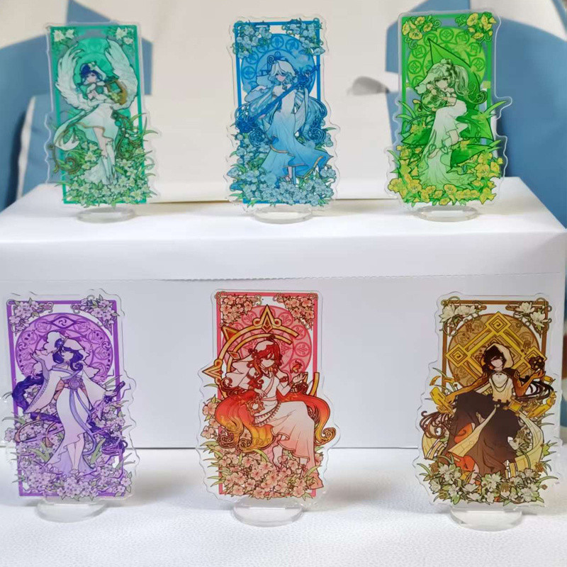 6Pcs/Lot Stained Glass Windows Game Genshin Impact Focalors Furina de ...