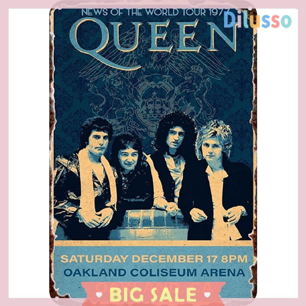 Vintage QUEEN Metal Tin Sign 2D Metal Wall Art Poster for Bar Decor ...