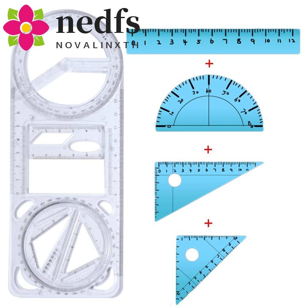 NEDFS Drawing Ruler, Multifunctional Activity Angle Geometry Ruler ...