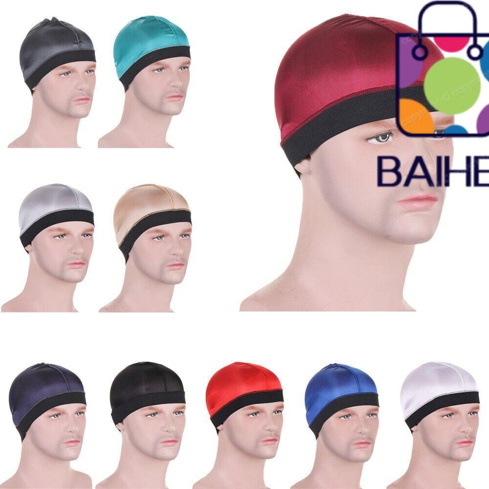 BAIHEE Wave Caps, Solid Color Polyester Men Durag Hats, Multicolor ...
