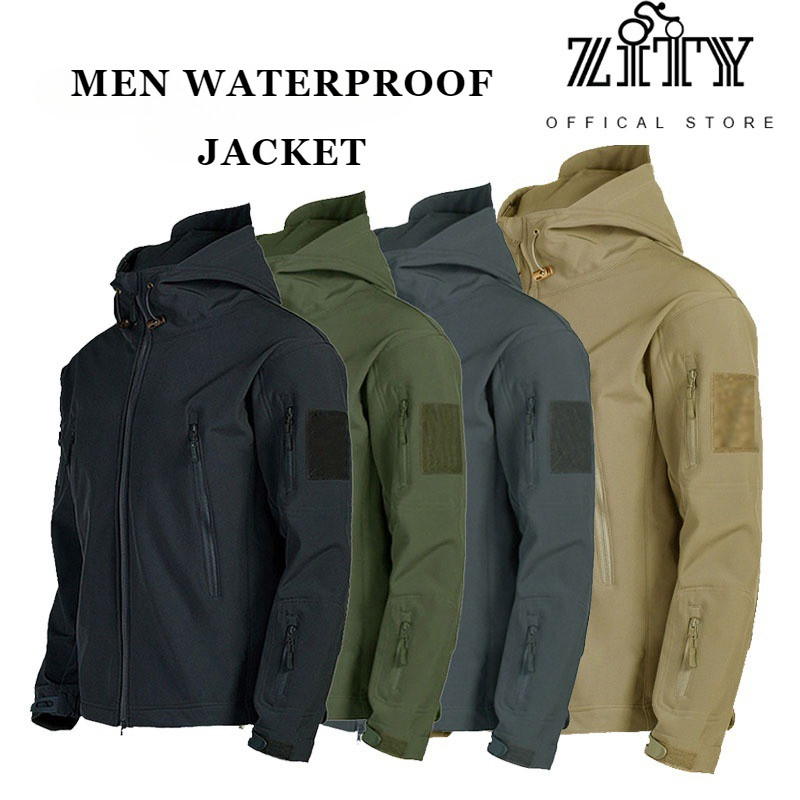Waterproof Jacket Skin Soft Shell Tactical Men Outdoor Fishing Hiking ...