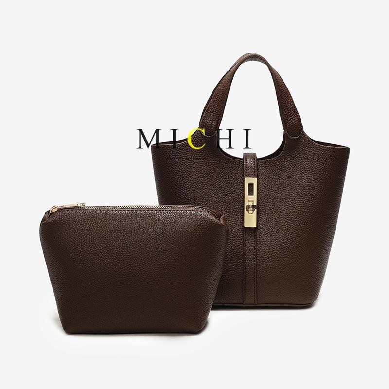 MICHI Small Pebble Bucket Bag Women’s Stylish Handbag with Free Pouch ...