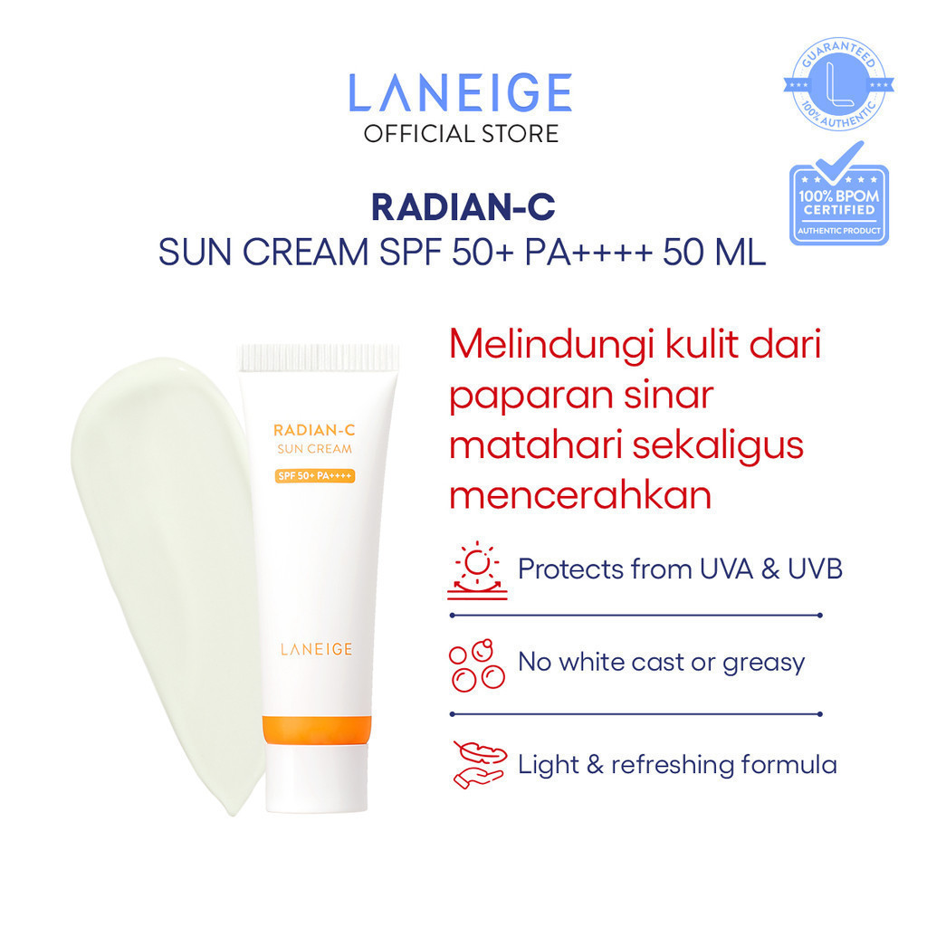 LANEIGE Rian-C Sun Cream SPF 50+ PA++++ 50 mL | Shopee Philippines