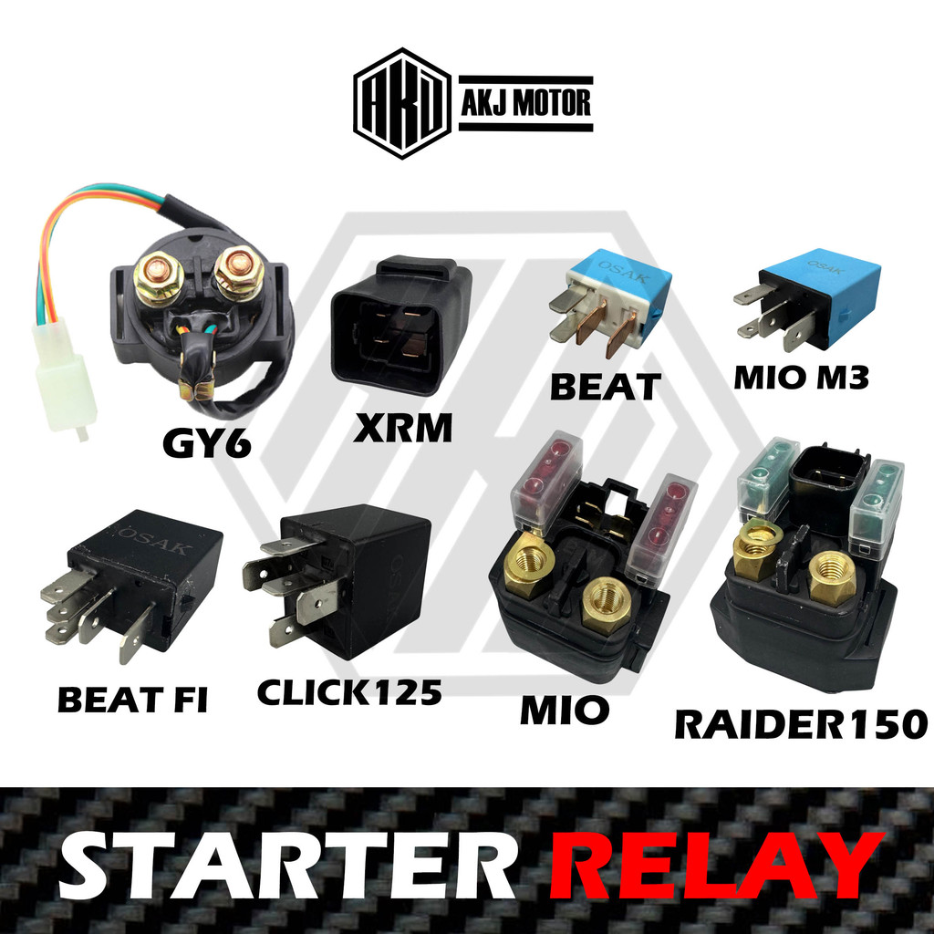MOTORCYCLE STARTER RELAY FOR GY6 / XRM / MIO / MIO M3 / RAIDER 150 ...