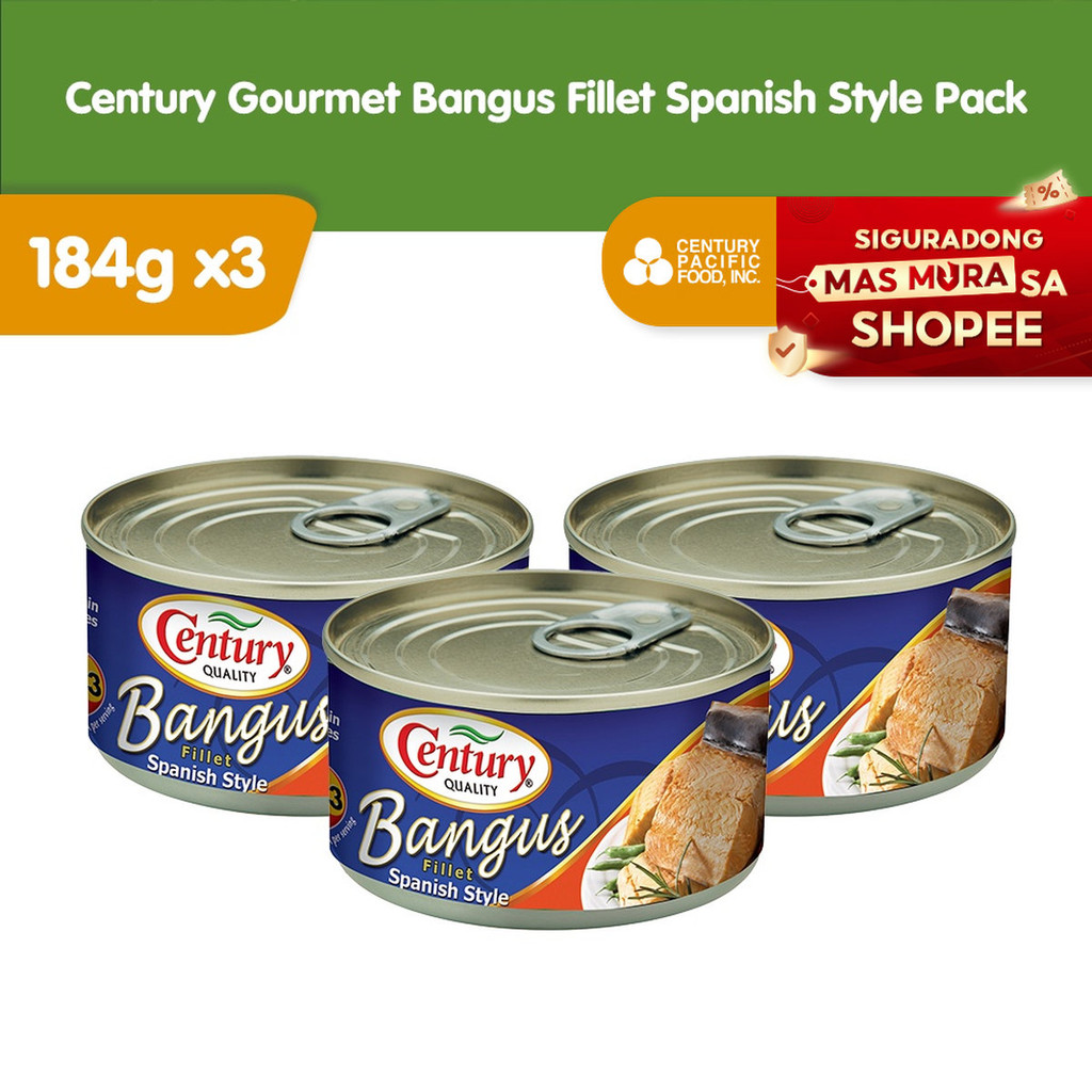 Century Gourmet Bangus Fillet Spanish Style 184g (Pack of 3) | Shopee ...