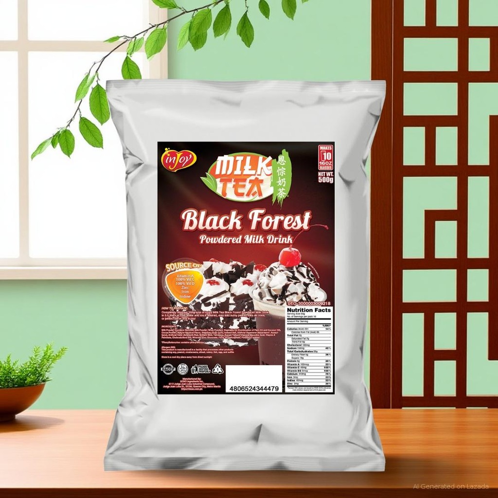 InJoy Black Forest Milk Tea 500g – Choco-Cherry Flavor Powdered Milk ...