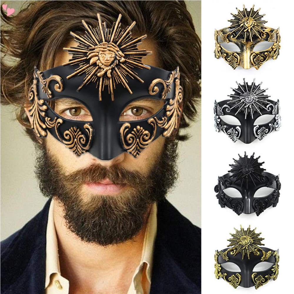 Masquerade Masks for Men: Ancient Greek Egyptian Roman Sun God Half ...