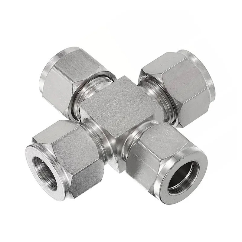 304 Stainless Steel Compression Union Cross Fitting for 1/8''–1/2'' (3 ...