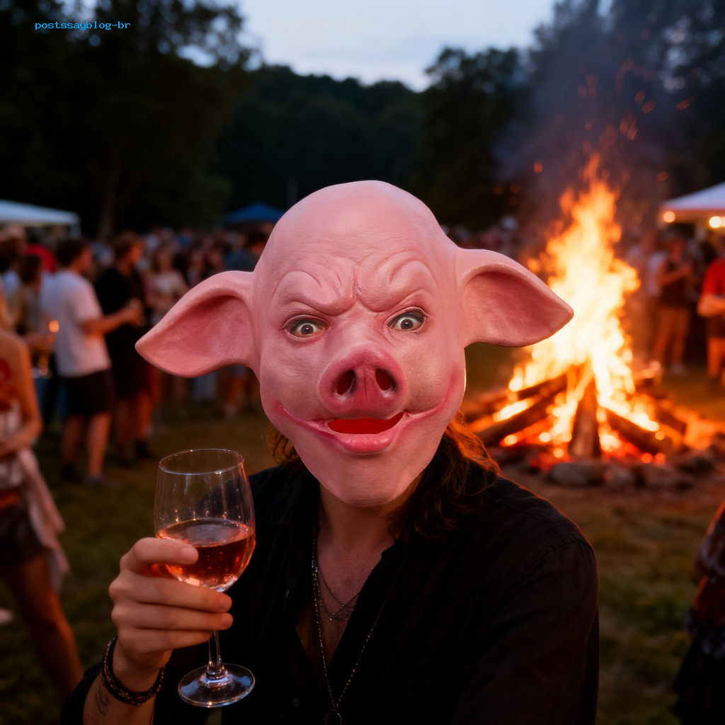 Authentic Pig Face Mask Halloween Horror Pig Head Mask Creepy Pig Head ...
