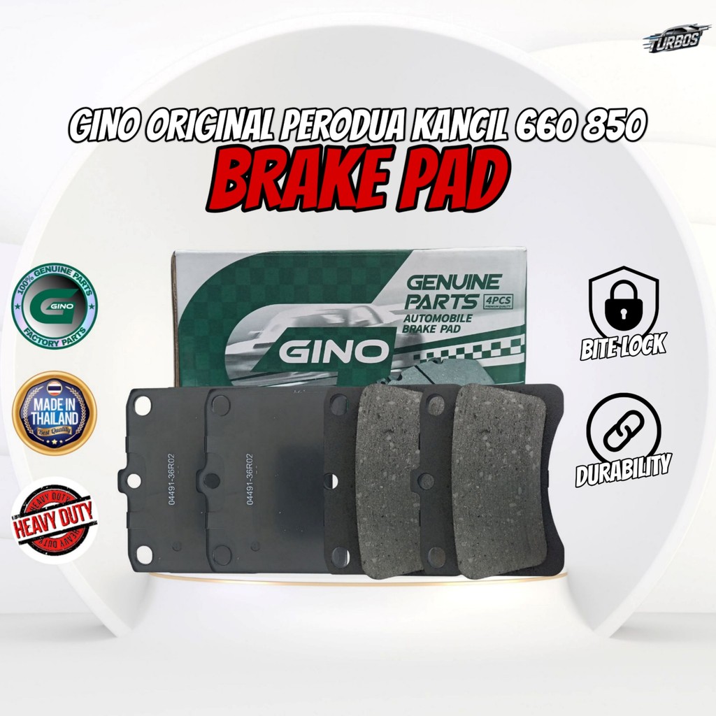 GINO BRAKE PAD - PERODUA KANCIL KELISA/ CANARY/ VIVA/ MYVI/ ALZA ...