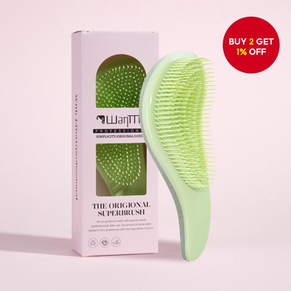 Wanmei Wheat Straw Hair Comb Anti-Static Ergonomic Handle Detangle ...