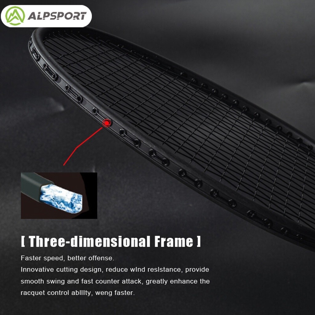 {NEW}ALP RR 4U 25LBS G5 Black Badminton Racket Original Design Carbon ...