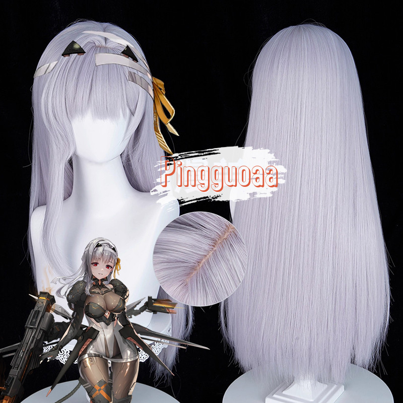 NIKKE: The Goddess of Victory Marian Cosplay Wig 70cm Long Light Silver ...