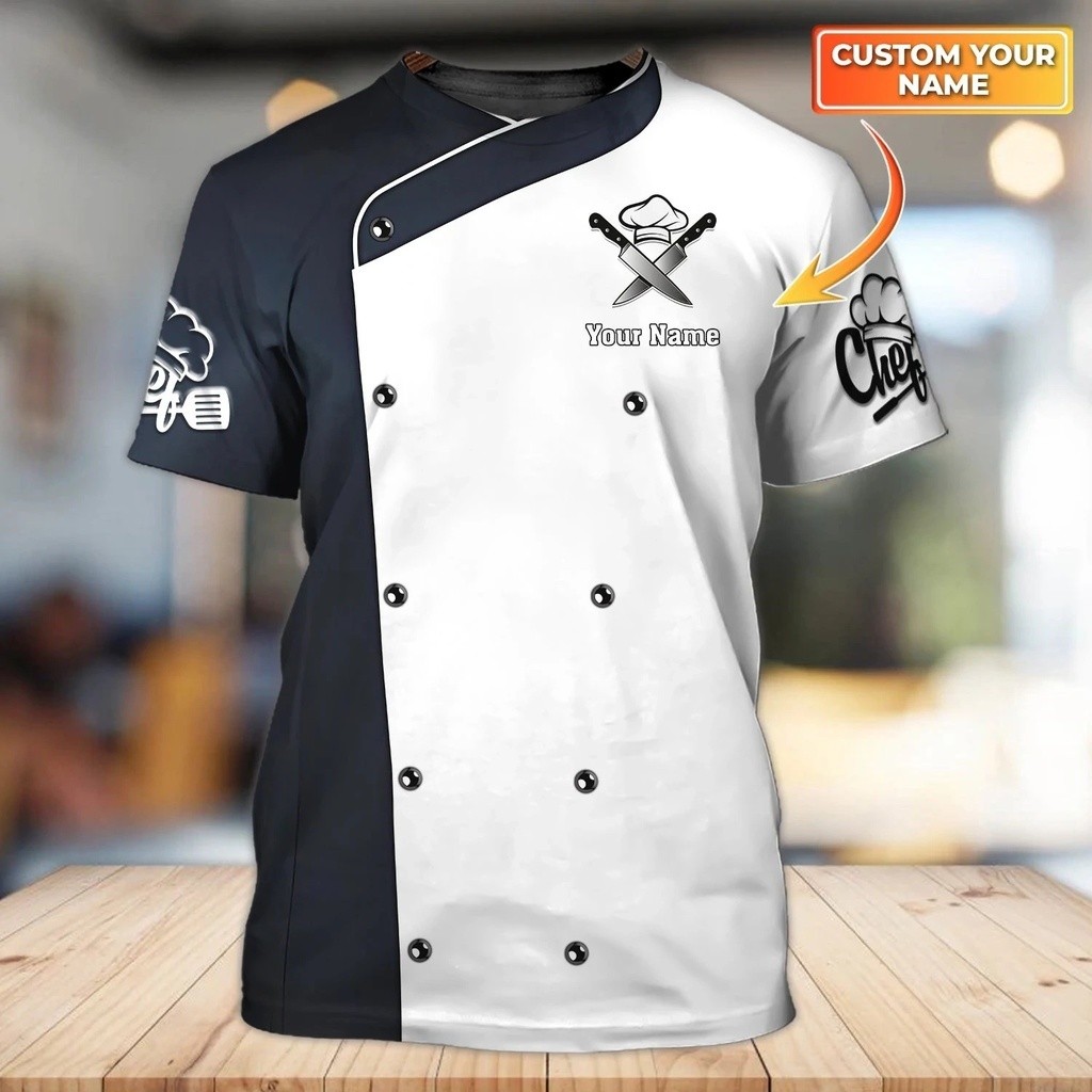 (All sizes are in stock) Chef 3D printed casual short sleeved T-shirt ...