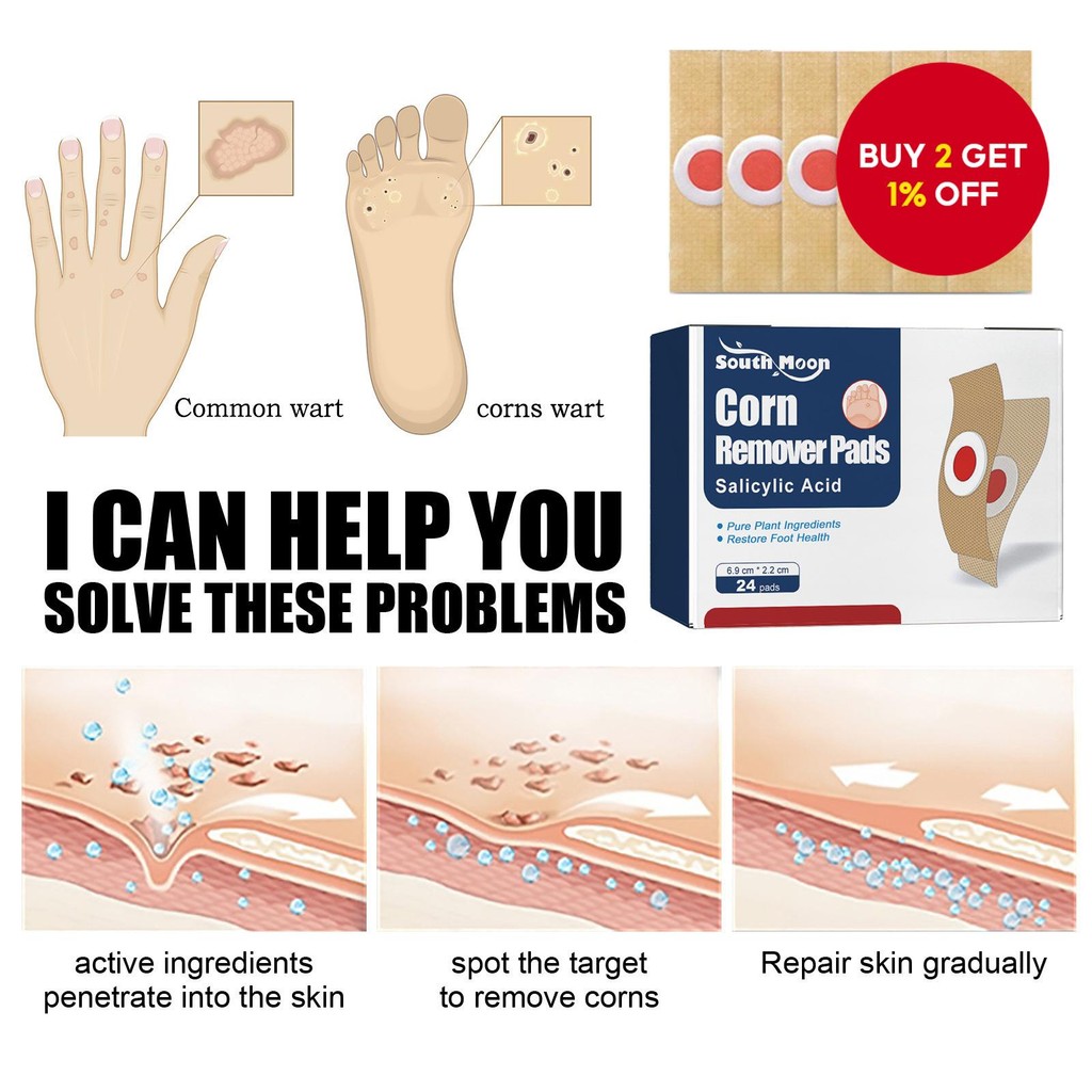 New 24-Pack Maximum Strength Corn Remover Pads for Feet and Toes ...