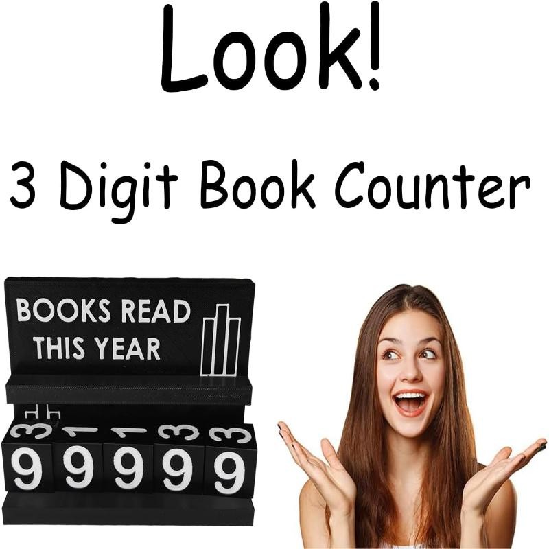 SUPERSHOP Books Read This Year Sign 3D Printed Book Counter For Reading ...
