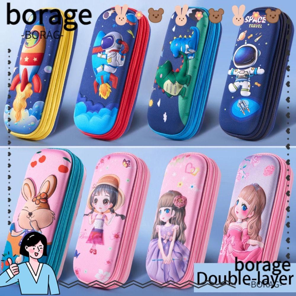 BORAGE Pencil , Double-layer Pen Box, Portable Waterproof Large ...