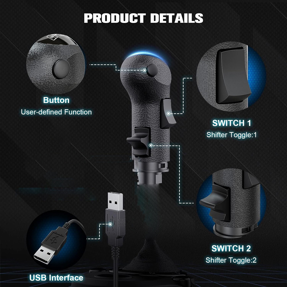 USB PC Sim Racing Shifter PC Racing Game Simulator Shifter American ...