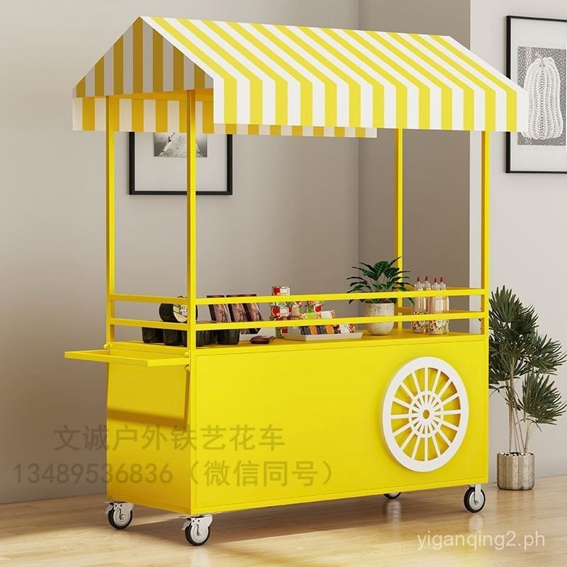 Food Cart Street Stall Flower Cart Stall Push Cart Night Market ...