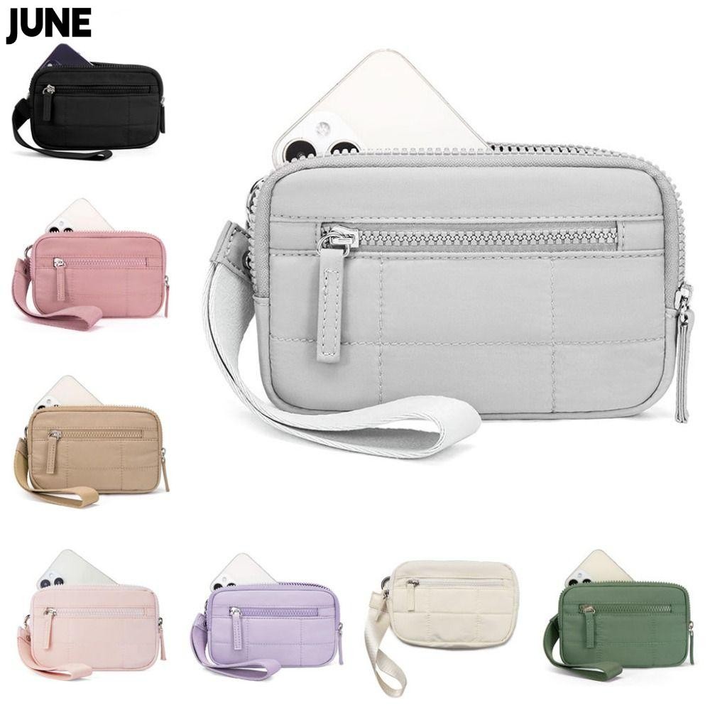 JUNE Women Wristlet Wallets, With 3 Zipper Waterproof Keychain Wallet ...