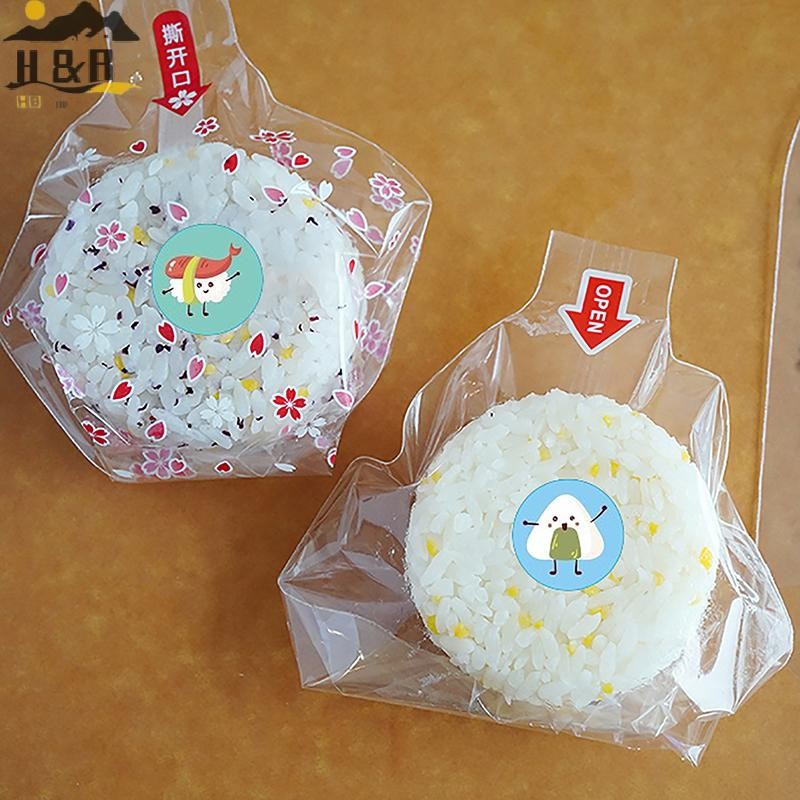 [H&B Nov] 500pcs Round Rice Ball Packaging Bag Stickers Nori Seaweed ...
