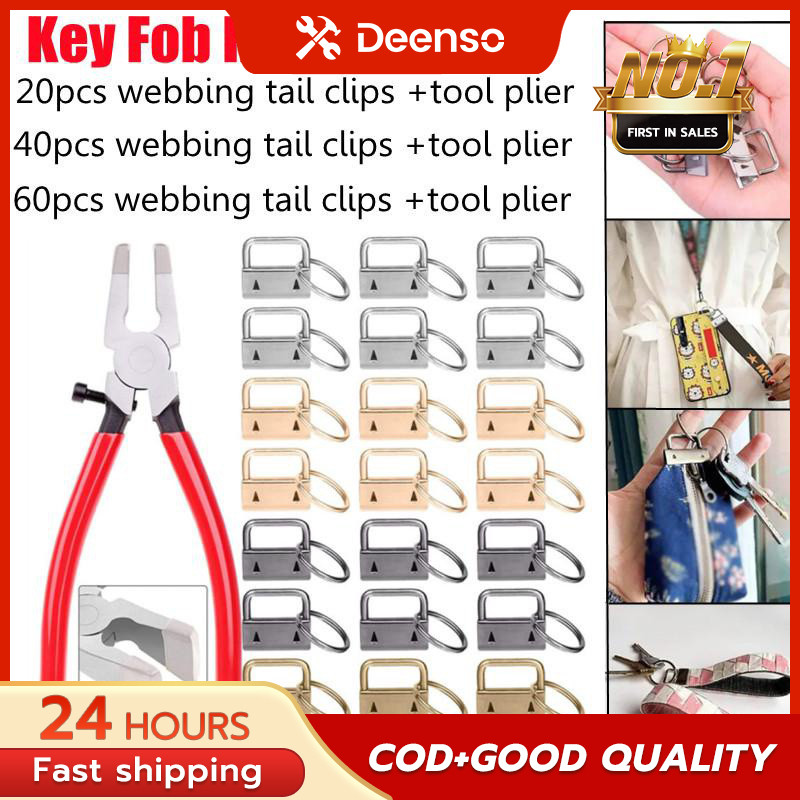 40Pcs 25mm Key Fob Hardware with Key Fob Plier Webbing Tail Clip for ...