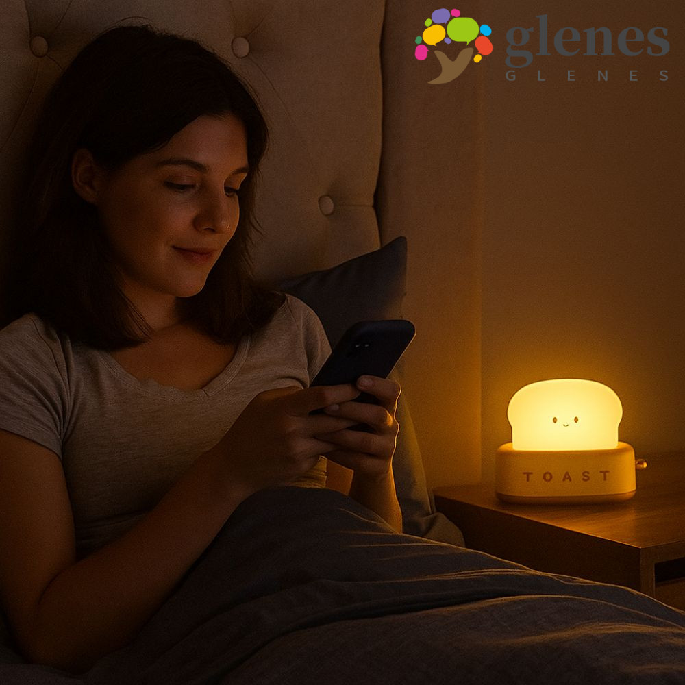 GLENES Toaster Lamp, Cartoon Dimmable Bread Toast Table Light, Kawaii ...