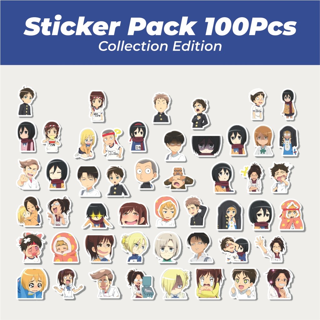 HP Hot Anime Stickers Attack On Titan Anime Version High School Cute ...
