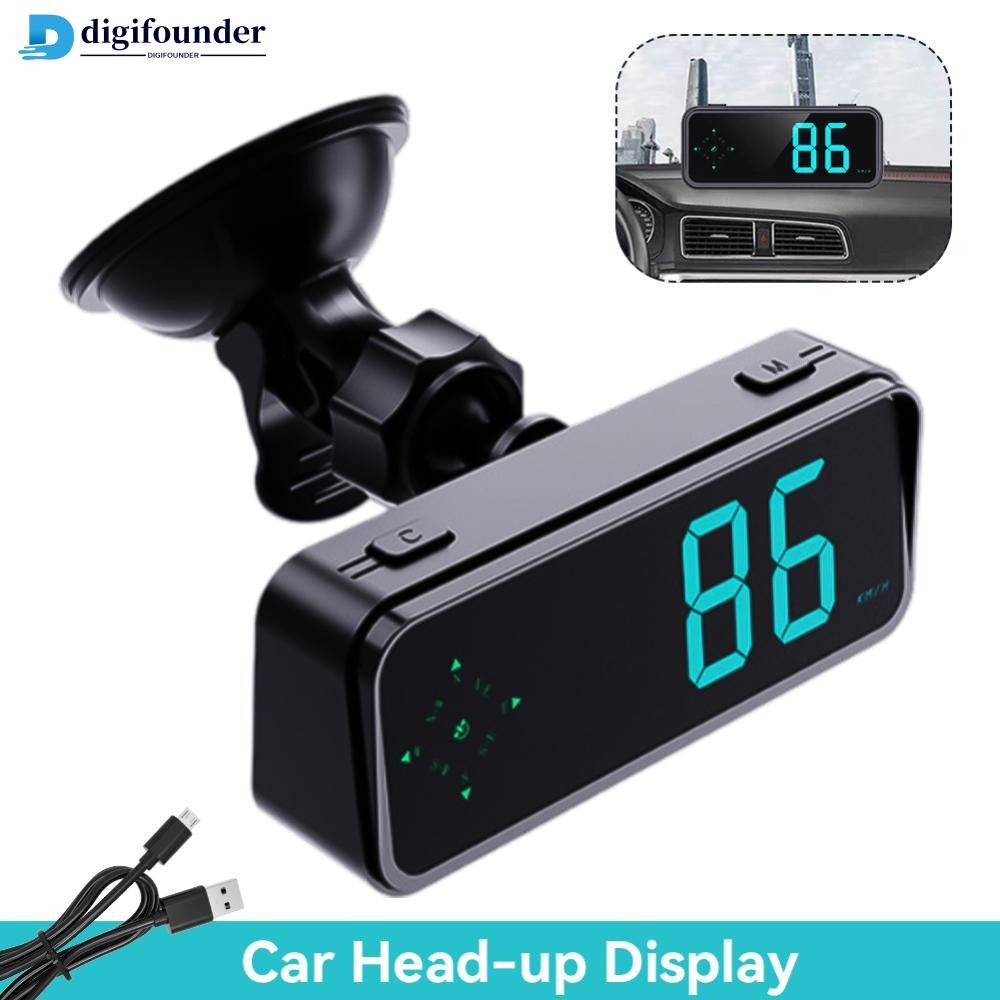 DGR Car HUD GPS Display Digital Speedometer Time Clock Display Over ...