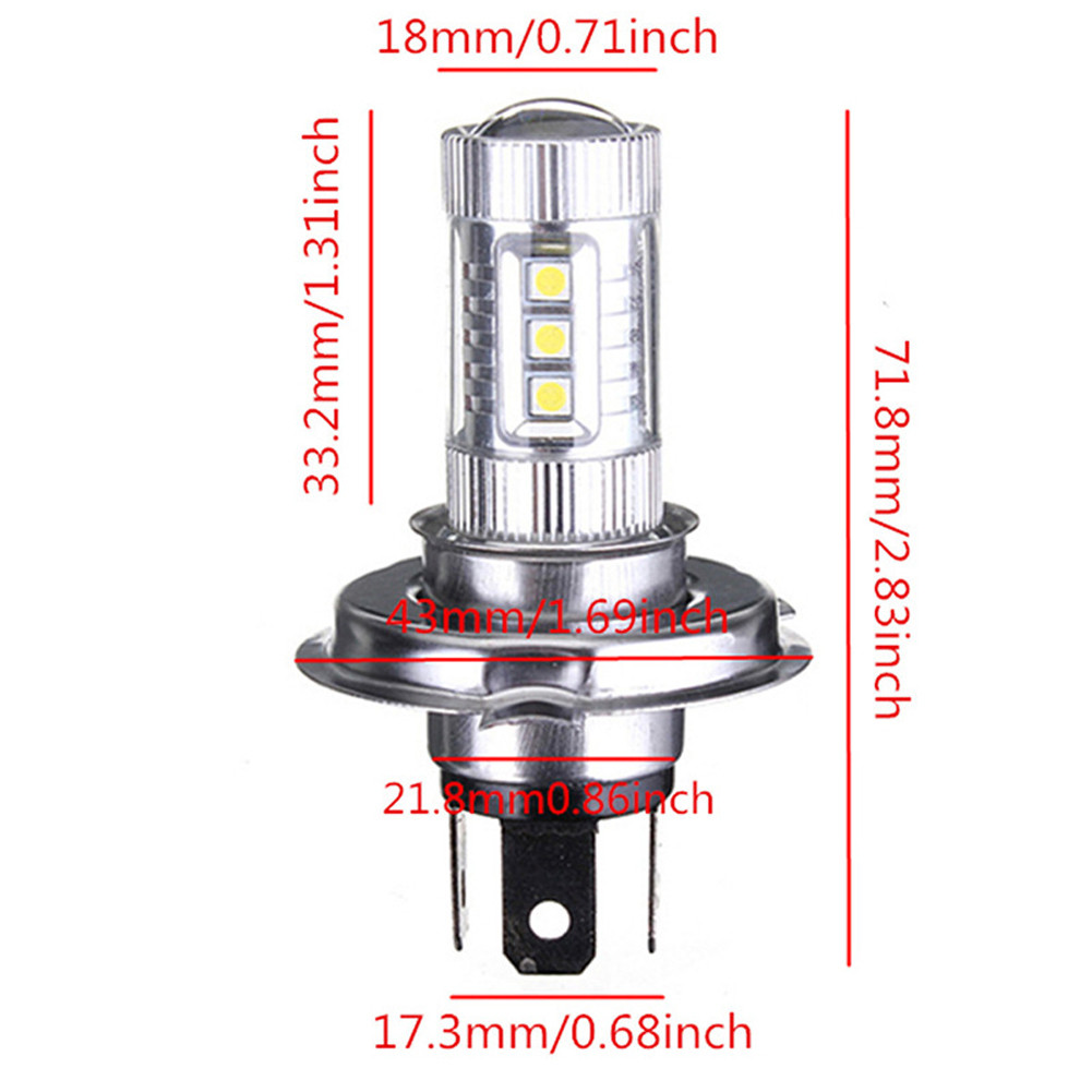 H4 Super White LED Headlight Bulb 6000-6500K High Low Beam LED ...