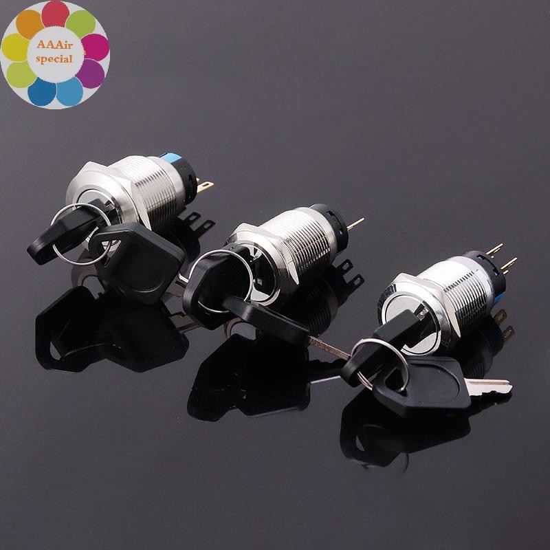 SEMEBY 16mm19mm22MM Metal Key Switch 2nd Gear 3rd Gear With Key ...