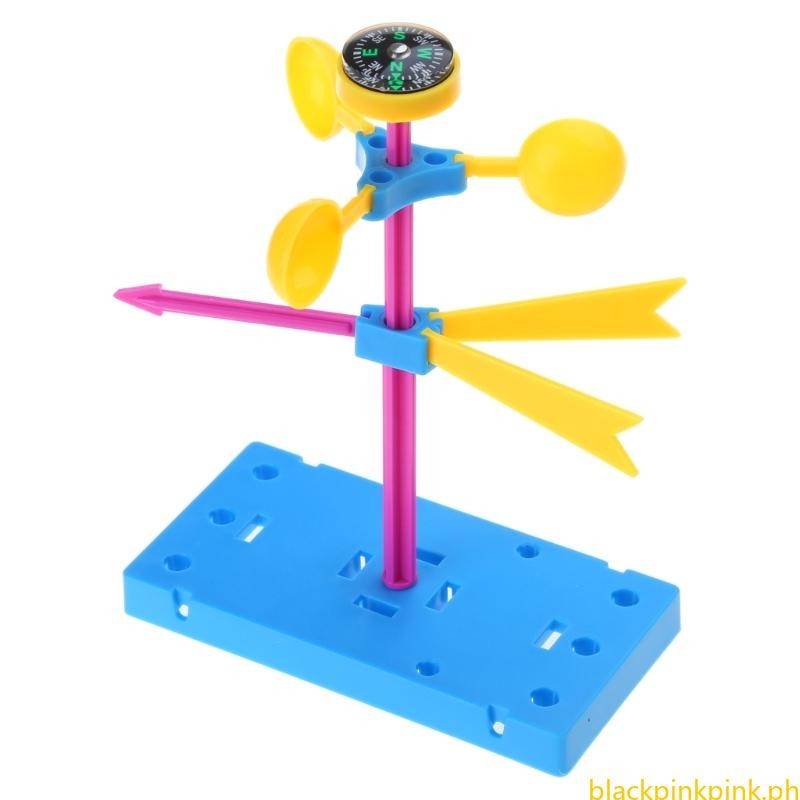 BLACK 1Set DIY Plastic Wind Vane Model Handmade Anemometer Kit Wind ...