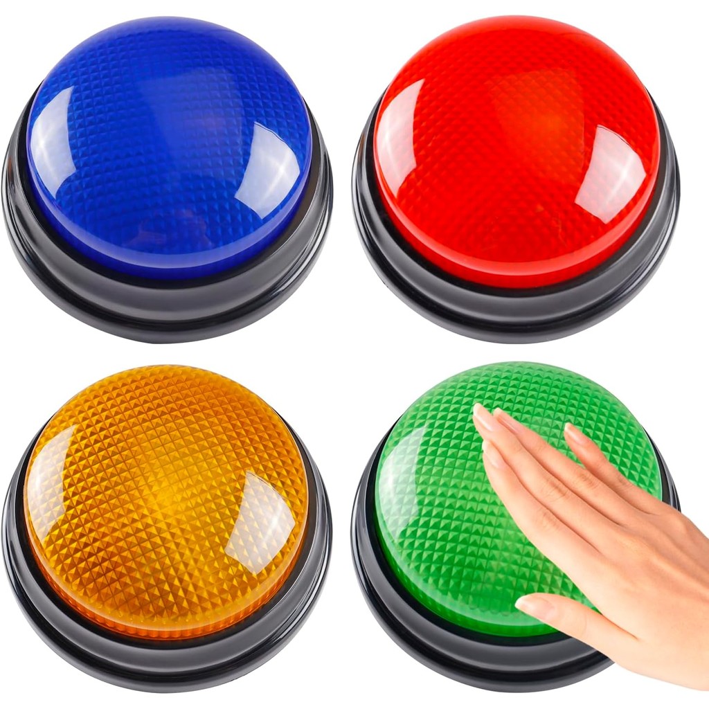 4-Pack Buzzers for Trivia Games, Answer Buzzers for Classroom, Family ...