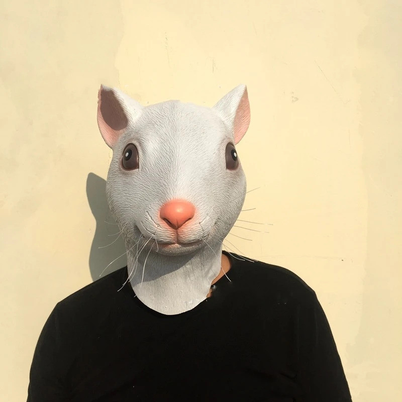 § Funny Realistic Animal Mouse Rat Latex Full Head Mask Halloween ...