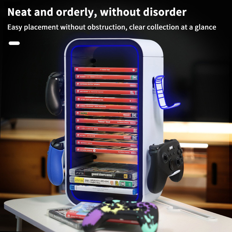 FPEC Universal Game Storage Stand Host Disc 18 CD Storage Box Holder ...