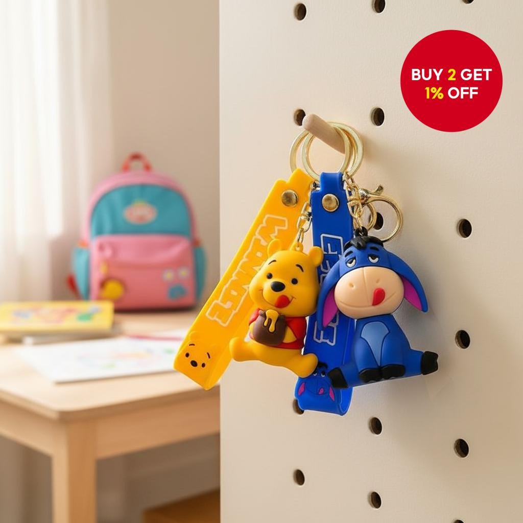 Adorable Winnie the Pooh Eeyore doll keychain for schoolbags, cars, and ...