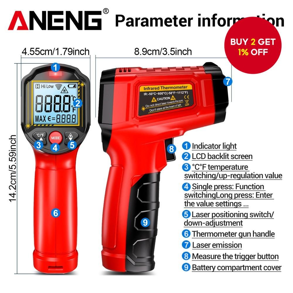 Trendy New ANENG TH202 Infrared Thermometer - Non-Contact Temperature ...