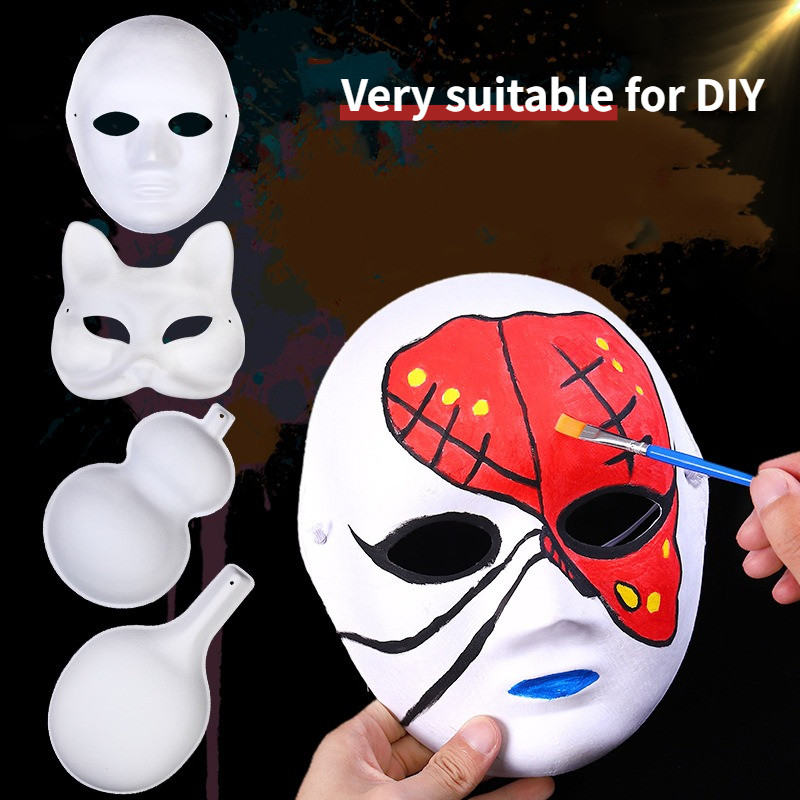 DIY Craft Mask Plain Paper Face Opera Masquerade Mask Children Painting ...
