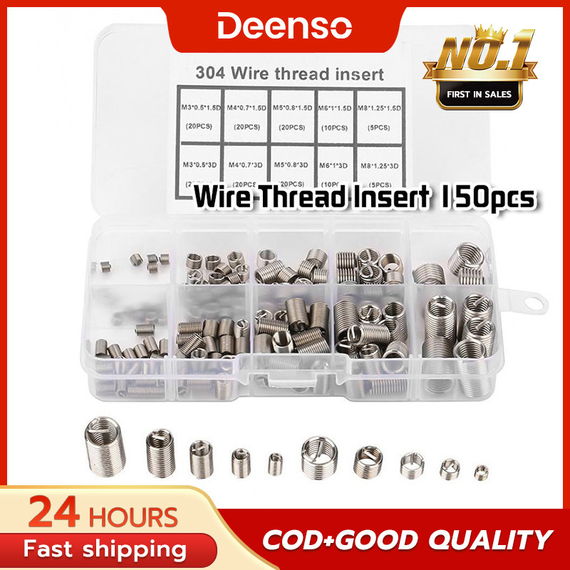 【COD】150PCS M3-M8 Wire Thread Inserts Steel Sheath Helicoil Type Screw ...