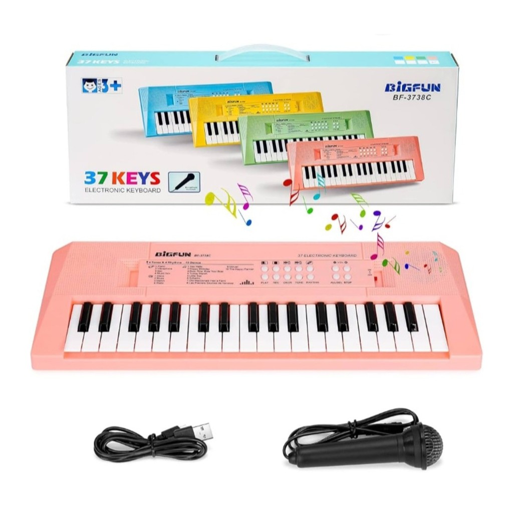 BigFun BF-3738C Beginner Keyboard Piano – Toy Electric Piano with Mic ...