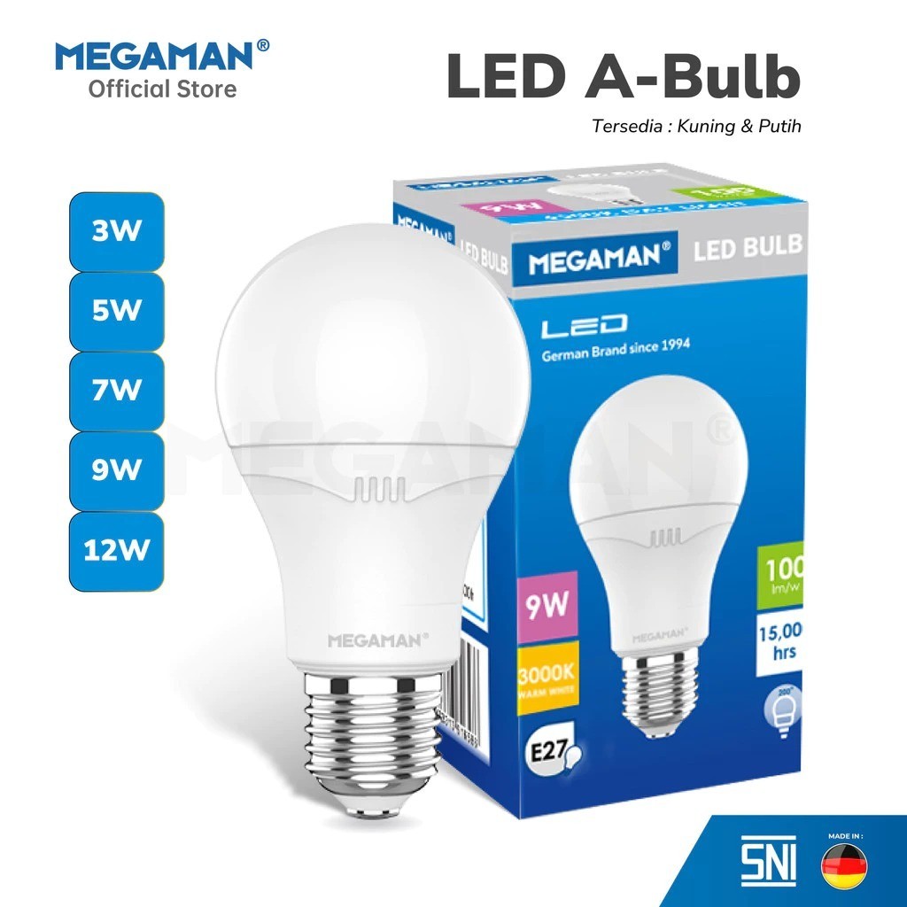 MEGAMAN CLASSIC A-BULB 3W LED Light BULB 5W/ 7W/ 9W/ 12W/ 15W/ 170-240V ...