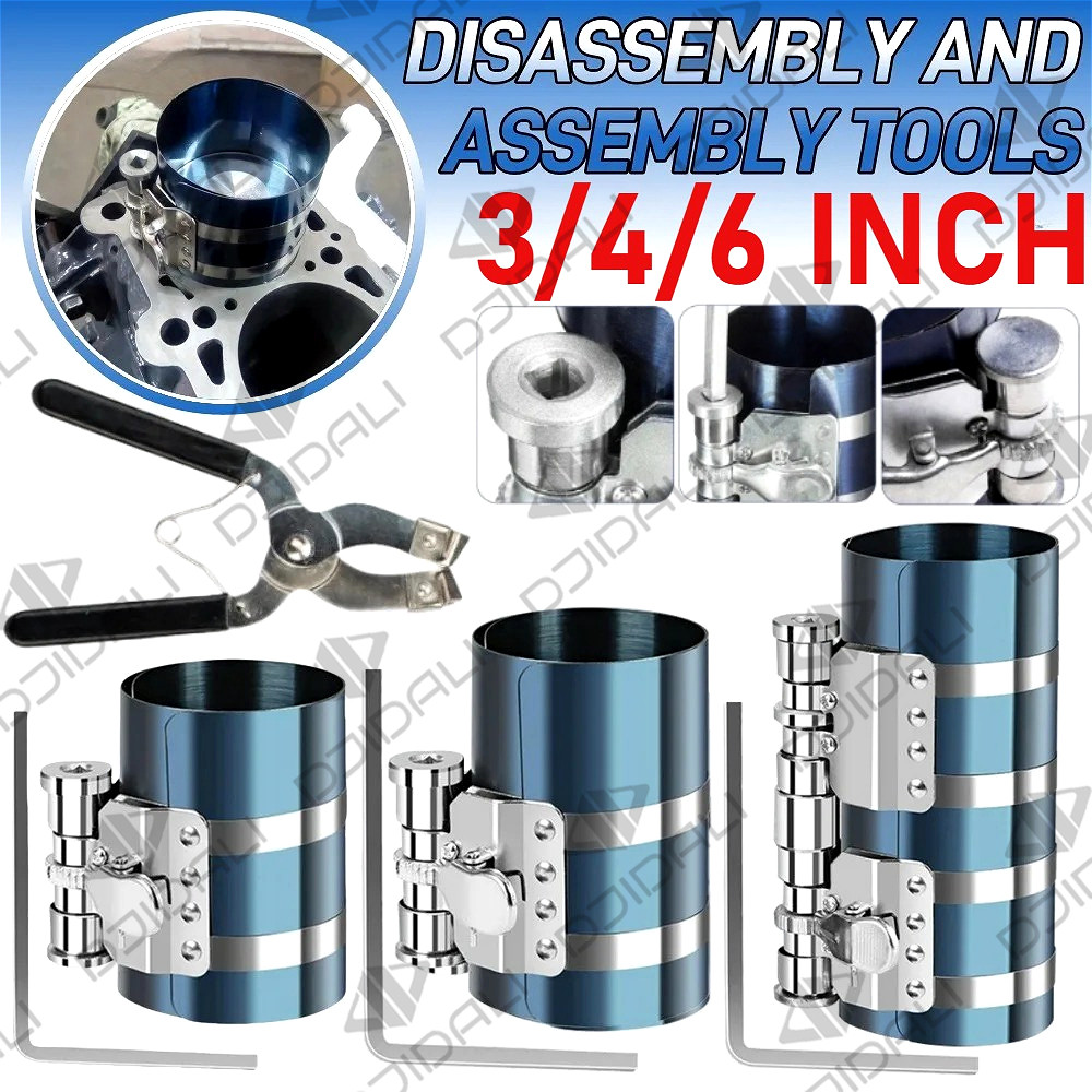 3" 4" 6" Piston Ring Compressor and Adjustable Piston Installation Tool ...
