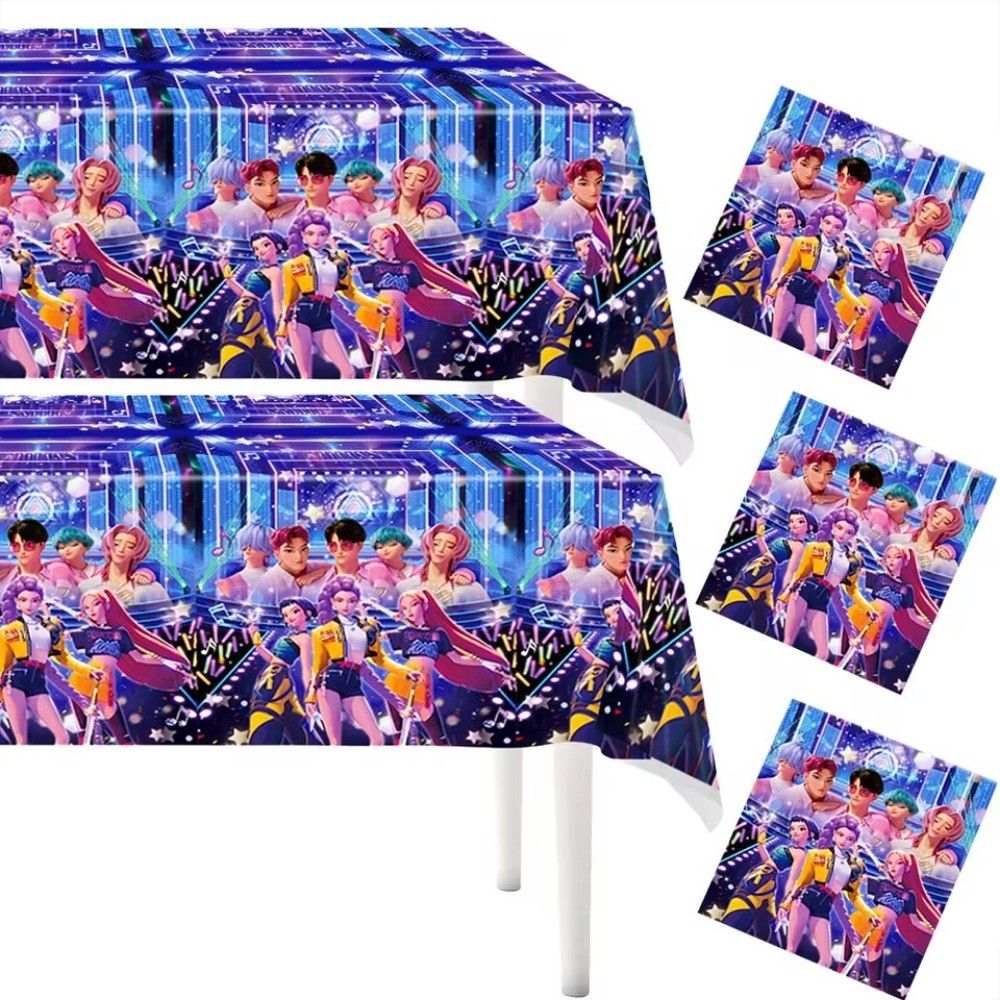 Demon Hunters Birthday Party Tablecloth Plastic Table Cover for Baby ...