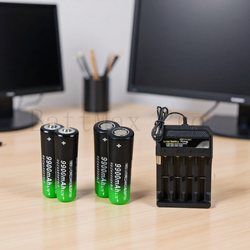 18650 battery original Rechargeable Battery For fan 3.7v with charger ...