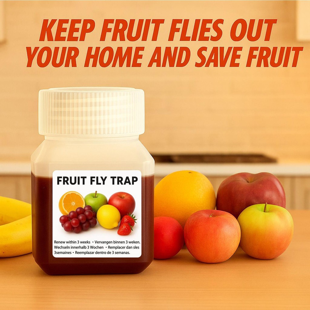 Fly Trap Indoor Fruit Fly Liquid Lure 23ml Safe Lure Effective Refill ...