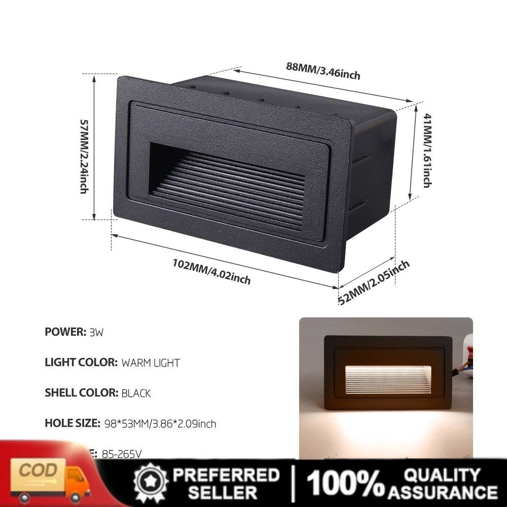 [Fast Shipping] 3W LED Step Light 220V Recessed Buried Wall Light ...