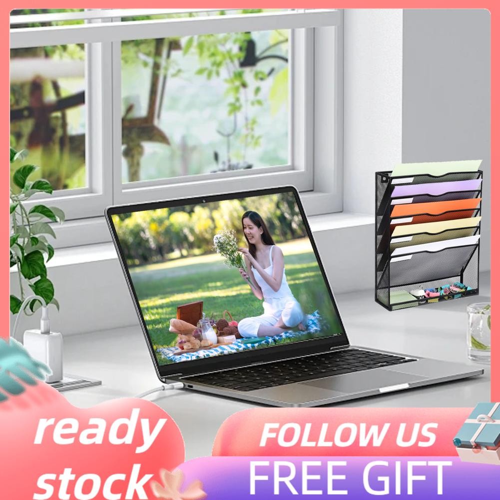 hanhan1-ph Desk File Organizer Mesh 5 Tier Hanging Wall Mount Document ...