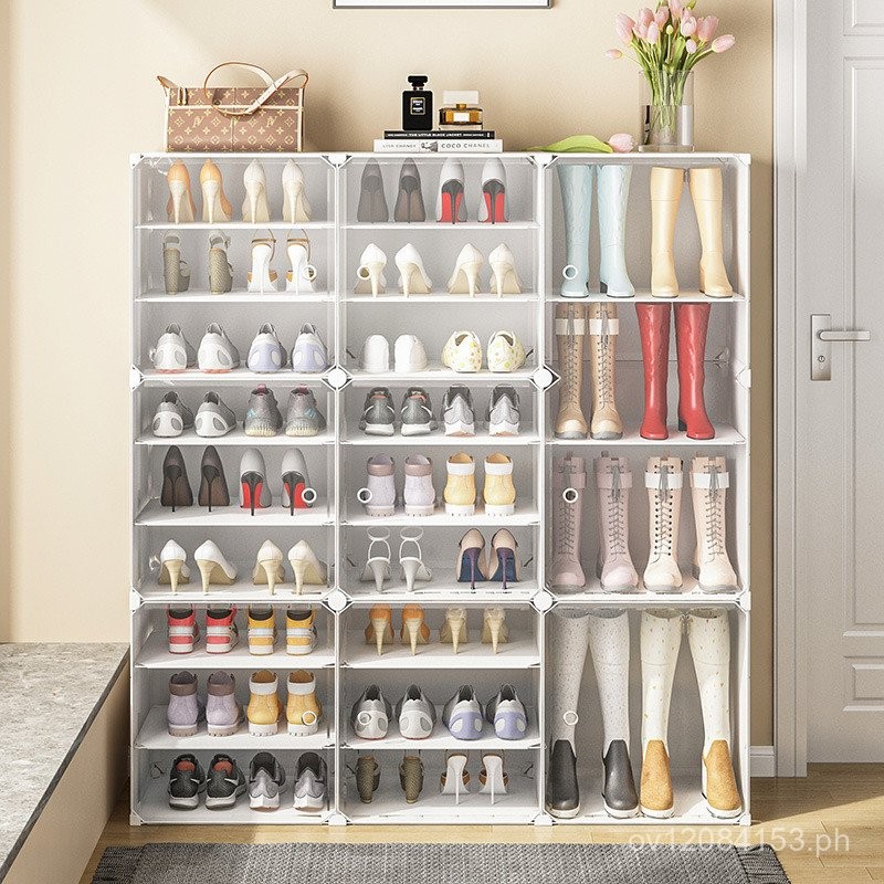 Space-Saving Shoe Cabinet Storage Box High Heels Transparent Long Boots ...