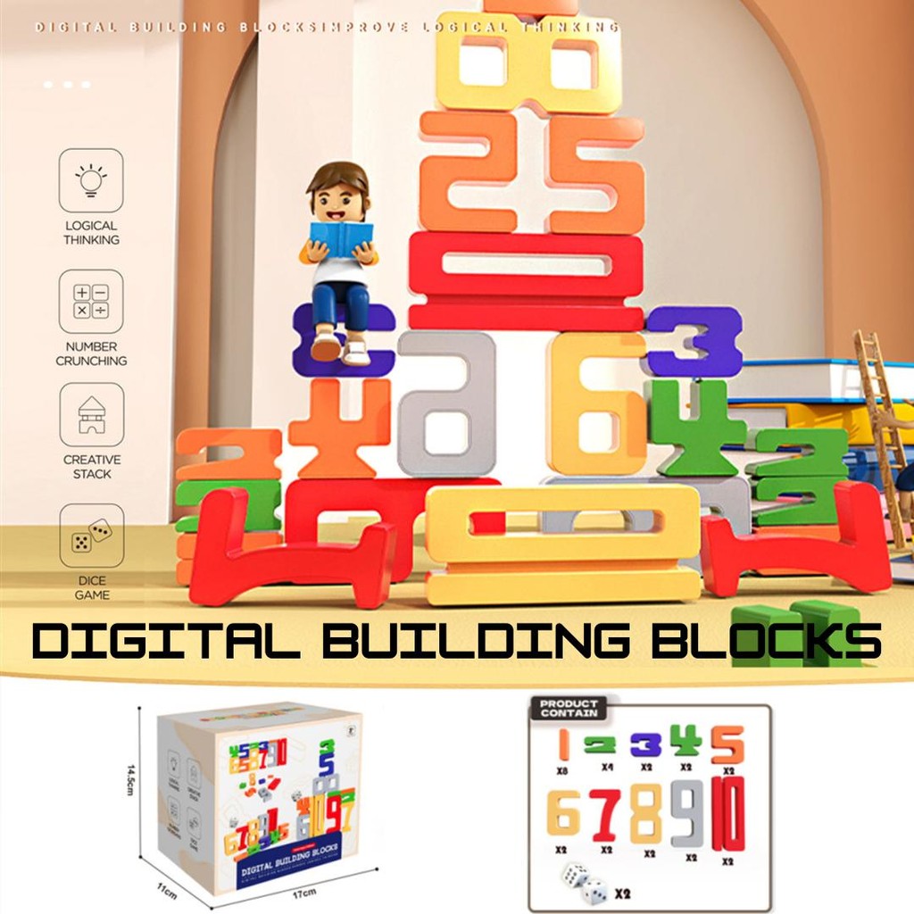 DIGITAL BUILDING BLOCKS Construction Educational Toys Large Particle ...