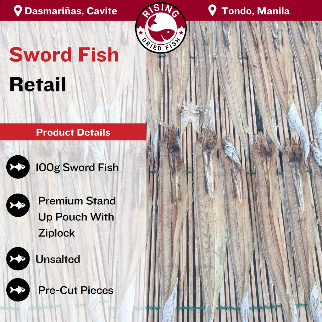 100g Boneless Espada Fish Daing Cebu - Authentic Filipino Tuyo, Ready ...